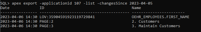 Exporting Apex Applications Using Sqlcl