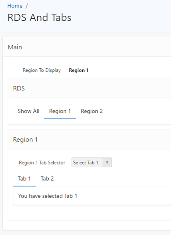 Dynamic Selection Of Tabs And Region Display Selectors In Apex
